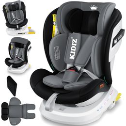 Kidiz® Kindersitz Baby Autositz Kinderautositz Isofix Top Tether 360° drehbar Gruppe 0/1/2/3 ab Geburt 0-36kg Mit Sonnenschutzdach Seitenschutz 5 Punkt Gurt Kopfstützenverstellung ECE R 129/03