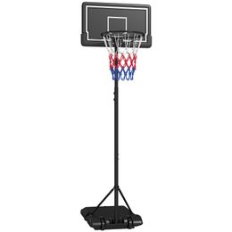 SPORTNOW Basketballständer mit Rollen schwarz 74L x 55B x 220-250H cm