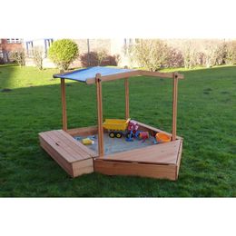 Promadino Sandkasten "MULTI"m Bug-u.Sitzbox+Sonnendach hb