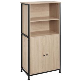 TecTake® Highboard, Industrial Style, 2 offene Fächer mit Deckplatte, mit höhenverstellbaren Füßen, 60 x 38 x 125 cm