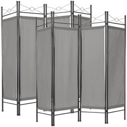 TecTake® 2er-Set Raumteiler, 4-teiliger Blickschutz, fester Stand auf bodenschonenden Kunststofffüßen, 160 x 2,5 x 180 cm