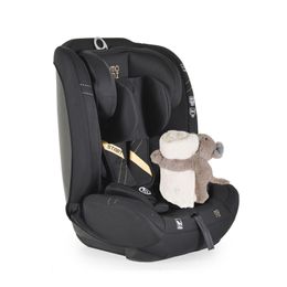 Moni Kindersitz i-Size Start (76-150cm) Kopfstütze verstellbar, Kuscheltier schwarz