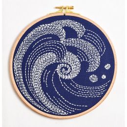 Sashiko Stickbild - Ozean