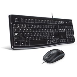 Logitech USB-Tastatur- und Maus-Set MK120, schwarz