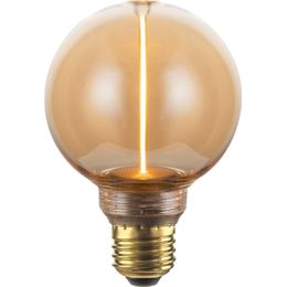 LUXULA LED-Filament-Lampe, Line Amber Globe, E27, 2W, 65lm, 1800K