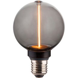 LUXULA LED-Filament-Lampe, Line Smoke Globe, E27, 2W, 40lm, 1800K