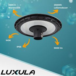 LUXULA LED-Stra&szlig;enleuchte LX800111, rund, 90W, 9000ml, 3000K, warmwei&szlig;, IP65