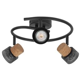 LEDVANCE LED-Deckenleuchte, 4058075828704, 3 x GU10, 10,2W, 690lm, 2700K, schwarz