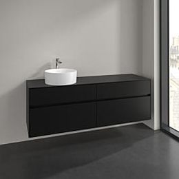 Villeroy & Boch Villeroy und Boch Collaro Waschtischunterschrank C050B0VL 160x54,8x50cm, Waschtisch links, LED-Beleuchtung 12W, volcano black