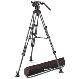Manfrotto Nitrotech 608 Carbon Video-Stativ mit Mittelspinne