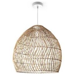 Pendelleuchte Paco Home "ORNA" Lampen Gr. Ø 40 cm Höhe: 41 cm, weiß Pendellampe Rattan Korb Boho Modern Esszimmerlampe Natur Vintage E27