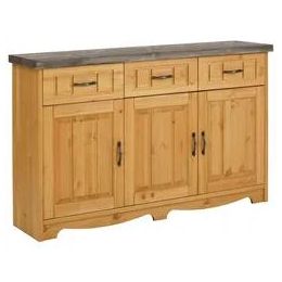 Sideboard Home Affaire "Trinidad Antique" Sideboards Gr. B/H/T: 148 cm x 91 cm x 37 cm, 3 St., beige (natur, grau) Kommode, 148 cm