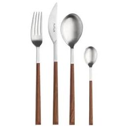 Pinti Inox Besteck-Set PINTINOX "Sushi" Essbesteck-Sets Gr. 24 tlg., braun (edelstahlfarben, mahagonifarben) Satiniert mit Kunststoffgriff in Holz-Optik