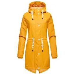 Regenjacke Navahoo "Flower of Ocean" Gr. XS (34), gelb Damen Jacken modischer Outdoor Regenmantel