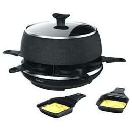 Tefal Raclette und Fondue-Set "RE12C8 Fondue Cheese 'n Co" Raclettes pülmaschinengeeignet, Rezeptbuch, Stein-Optik schwarz (cherry black)