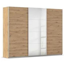 Schwebetürenschrank Rauch "Kleiderschrank Schrank Garderobe AGORDO mit Dekor- oder Hochglanzfront" Schränke Gr. B/H/T: 271cm x 210cm x 62cm, 3 St., braun (eiche artisan) durchdachte Innenausstattung, in 4 Breiten und 2 Höhen MADE IN GERMANY