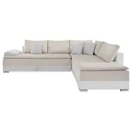 Ecksofa Inosign "Night & Day L-Form" Sofas Gr. B/H/T: 324cm x 95cm x 218cm, Cord, Recamiere rechts, mit Bonnellfederkern, beige mit Boxspring Bettfunktion 180x200 cm, Dauerschläfer