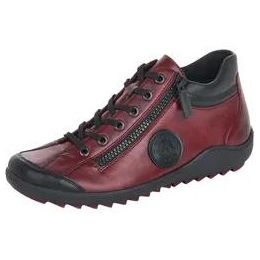 Schnürboots Remonte Gr. 39, rot (bordeaux-schwarz) Damen Schuhe Flats, Komfortschuh, Boots mit seitlichem Reißverschluss