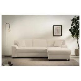 Ecksofa Inosign "Turah 2, L-Form, in Cord u. wasserabweisender Microfaser, Federkern" Sofas Gr. B/H/T: 241cm x 79cm x 146cm, Luxus-Microfaser flauschig, Recamiere rechts, mit Bettfunktion, beige BTH: 24114679 cm, incl. Zierkissen, wahlweise mit Bettfunktion