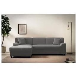 Ecksofa Inosign "Turah 2, L-Form, in Cord u. wasserabweisender Microfaser, Federkern" Sofas Gr. B/H/T: 241cm x 79cm x 146cm, Cord, Recamiere links, ohne Bettfunktion, grau BTH: 24114679 cm, incl. Zierkissen, wahlweise mit Bettfunktion