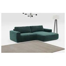 Ecksofa COTTA "Lasso L-Form" Sofas Gr. B: 288cm, Cord, Recamiere rechts, grün (hunter) mit breiter Recamiere im trendigen Cord oder angenehmen Strukturstoff