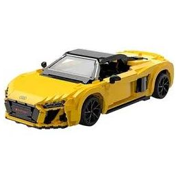 Konstruktions-Spielset Jamara "Audi R8 Spyder 1:14 gelb Bricks" Spielbausteine gelb Kinder Maßstab 1:14, offiziell lizensiert