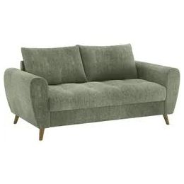 2,5-Sitzer Home Affaire "Blackburn II" Sofas Gr. B/H/T: 180cm x 71cm x 90cm, Velours, grün (dolce 11 grün) Wahlweise mit Kaltschaumpolsterung bis 140 kg belastbar