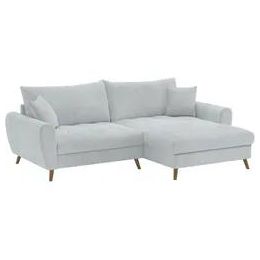 Ecksofa Home Affaire "Blackburn II, L-Form" Sofas Gr. B/H/T: 246cm x 71cm x 170cm, Soft clean, Recamiere rechts, grau (novaclean avanti 3 silber) Mit Kaltschaumpolsterung bis 140 kg belastbar