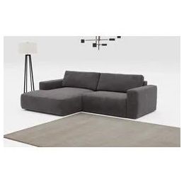 Ecksofa COTTA "Lasso L-Form" Sofas Gr. B: 288cm, Cord, Recamiere links, grau (anthrazit) mit breiter Recamiere im trendigen Cord oder angenehmen Strukturstoff