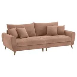 Big-Sofa Home Affaire "Blackburn II" Sofas Gr. B/H/T: 260cm x 71cm x 108cm, Microfaser, braun (novaclean avanti 9 ginger) Mit Kaltschaumpolsterung bis 140 kg belastbar