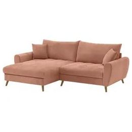 Ecksofa Home Affaire "Blackburn II" Sofas Gr. B/H/T: 246cm x 71cm x 170cm, Soft clean, Recamiere links, braun (novaclean avanti 9 ginger) Wahlweise mit Kaltschaumpolsterung bis 140 kg belastbar