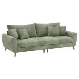 Big-Sofa Home Affaire "Blackburn II" Sofas Gr. B/H/T: 260cm x 71cm x 108cm, Veloursstoff, grün (dolce 11 green) Mit Kaltschaumpolsterung bis 140 kg belastbar