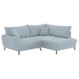 Ecksofa MR. COUCH "Blackburn II L-Form", blau (novaclean avanti 14 blau grau), B:230cm H:71cm T:190cm, Novaclean Avanti (100% Polyester), Sofas, Wahlweise mit Kaltschaumpolsterung bis 140 kg belastbar