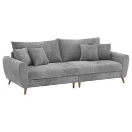 Big-Sofa Home Affaire "Blackburn II" Sofas Gr. B/H/T: 260cm x 71cm x 108cm, Velours, grau (dolce 16 graphite) Wahlweise mit Kaltschaumpolsterung bis 140 kg belastbar