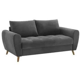 2,5-Sitzer Home Affaire "Blackburn II" Sofas Gr. B/H/T: 180cm x 71cm x 90cm, Microfaser, schwarz (memphis 17 black) Mit Kaltschaumpolsterung bis 140 kg belastbar