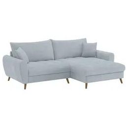 Ecksofa MR. COUCH "Blackburn II, L-Form", blau (stripes 8624 blau grau), B:246cm H:71cm T:170cm, Stripes (92% Polyester / 8% Nylon), Sofas, Mit Kaltschaumpolsterung bis 140 kg belastbar