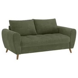 2,5-Sitzer Home Affaire "Blackburn II" Sofas Gr. B/H/T: 180cm x 71cm x 90cm, Cord, grün (stripes 8641 green) Mit Kaltschaumpolsterung bis 140 kg belastbar