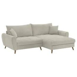 Ecksofa Home Affaire "Blackburn II, L-Form" Sofas Gr. B/H/T: 246cm x 71cm x 170cm, Microfaser, Recamiere rechts, beige (novaclean avanti 6 taupe) Mit Kaltschaumpolsterung bis 140 kg belastbar