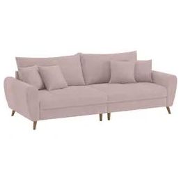 Big-Sofa Home Affaire "Blackburn II" Sofas Gr. B/H/T: 260cm x 71cm x 108cm, Cord, rosa (stripes 8626 flamingo) Mit Kaltschaumpolsterung bis 140 kg belastbar