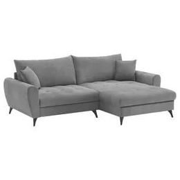 Ecksofa Home Affaire "Blackburn II" Sofas Gr. B/H/T: 246cm x 71cm x 170cm, Microfaser, Recamiere rechts, grau (memphis 20 stone) Wahlweise mit Kaltschaumpolsterung bis 140 kg belastbar