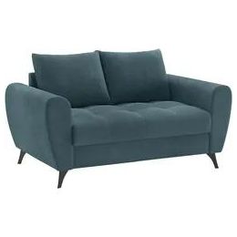 2-Sitzer Home Affaire "Blackburn II" Sofas Gr. B/H/T: 160cm x 71cm x 90cm, Microfaser, blau (memphis 13 petrol) Wahlweise mit Kaltschaumpolsterung bis 140 kg belastbar