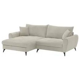 Ecksofa Home Affaire "Blackburn II" Sofas Gr. B/H/T: 246cm x 71cm x 170cm, Soft clean, Recamiere links, beige (novaclean avanti 6 taupe) Wahlweise mit Kaltschaumpolsterung bis 140 kg belastbar