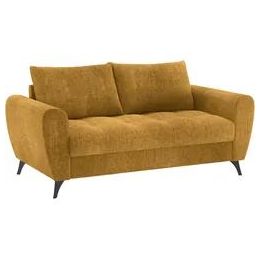 2,5-Sitzer Home Affaire "Blackburn II" Sofas Gr. B/H/T: 180cm x 71cm x 90cm, Veloursstoff, orange (dolce 9 curry) Wahlweise mit Kaltschaumpolsterung bis 140 kg belastbar