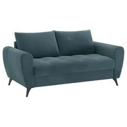 2,5-Sitzer Home Affaire "Blackburn II" Sofas Gr. B/H/T: 180cm x 71cm x 90cm, Microfaser, blau (memphis 13 petrol) Wahlweise mit Kaltschaumpolsterung bis 140 kg belastbar