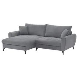 Ecksofa Home Affaire "Blackburn II" Sofas Gr. B/H/T: 246cm x 71cm x 170cm, Soft clean, Recamiere links, grau (novaclean avanti 1 stone) Wahlweise mit Kaltschaumpolsterung bis 140 kg belastbar