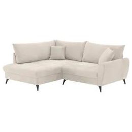 Ecksofa Home Affaire "Blackburn II" Sofas Gr. B/H/T: 230cm x 71cm x 190cm, Soft clean, Ottomane links, beige (novaclean avanti 4 ecru) Wahlweise mit Kaltschaumpolsterung bis 140 kg belastbar