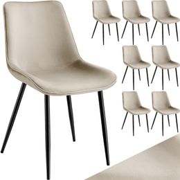 TecTake&reg; Set Stuhl, gepolstert, in Samtoptik, schwarze Stahlbeine, 48 x 59 x 82,5 cm