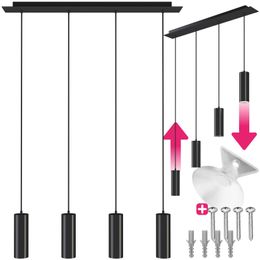 TecTake&reg; Pendelleuchte, 4-flammig, 4x GU10, 40 W, l&auml;ngenverstellbare Kabel, 75 x 9 x 146 cm