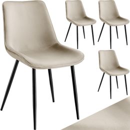 TecTake&reg; Set Stuhl, gepolstert, in Samtoptik, schwarze Stahlbeine, 48 x 59 x 82,5 cm