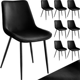 TecTake&reg; Set Stuhl, gepolstert, in Samtoptik, schwarze Stahlbeine, 48 x 59 x 82,5 cm